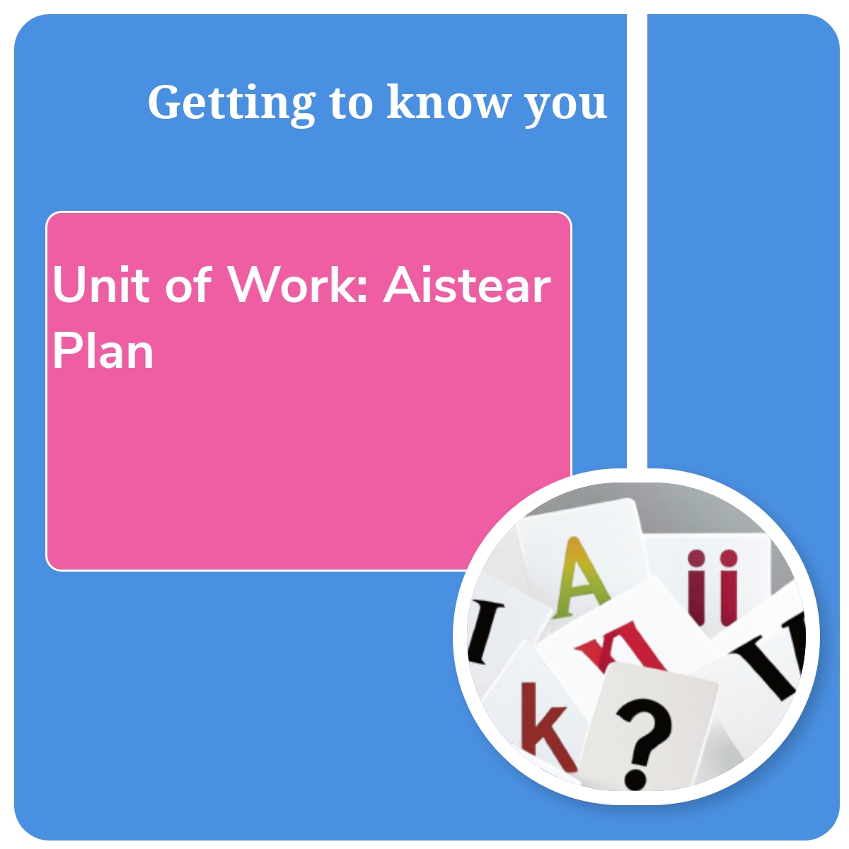 Unit of Work (Aistear Plan): Getting to know you - Mash.plus