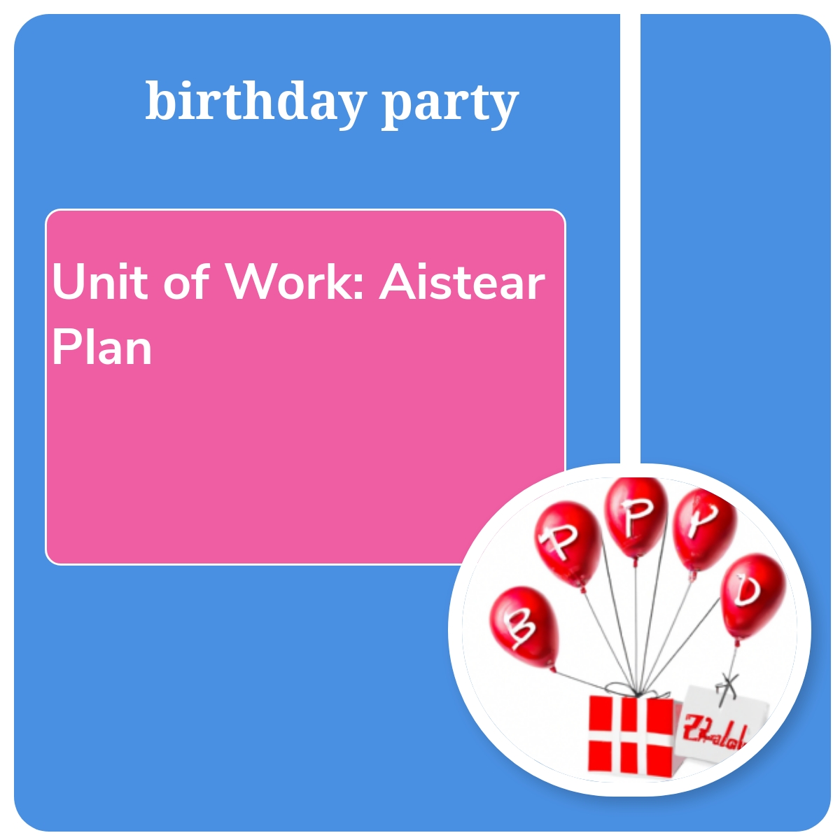 Unit of Work (Aistear Plan): birthday party - Mash.plus