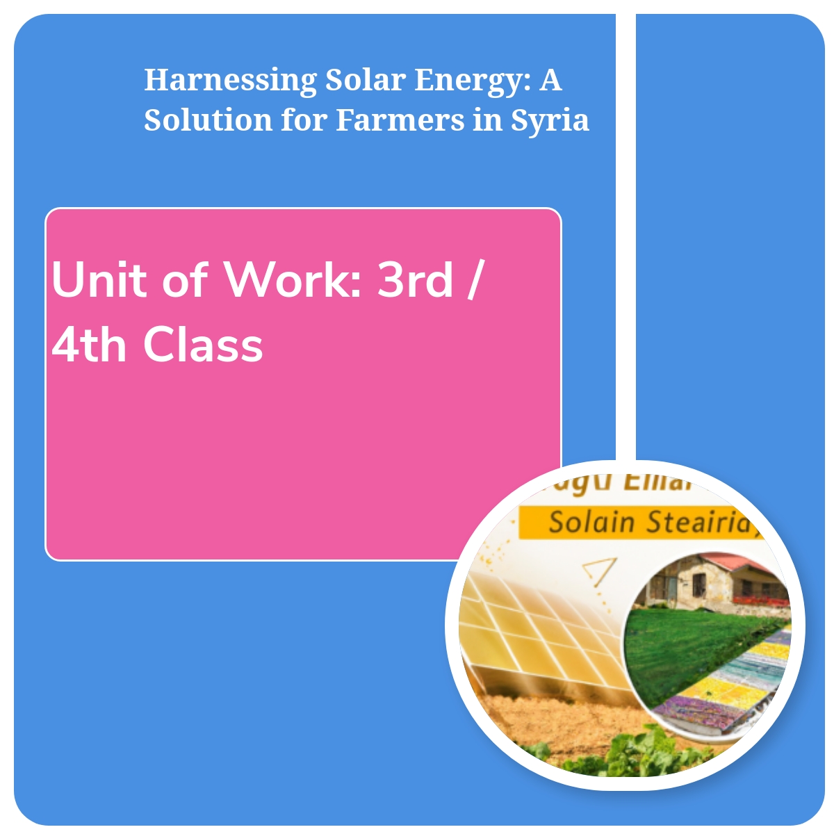 Unit of Work (3rd / 4th Class): Harnessing Solar Energy: A Solution for ...